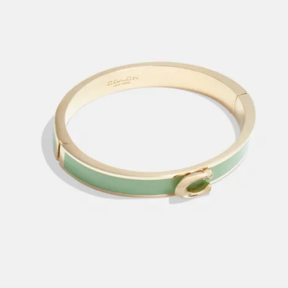 Coach | Jewelry | Nwt Coach Signature Push Hinged Bangle | Poshmark